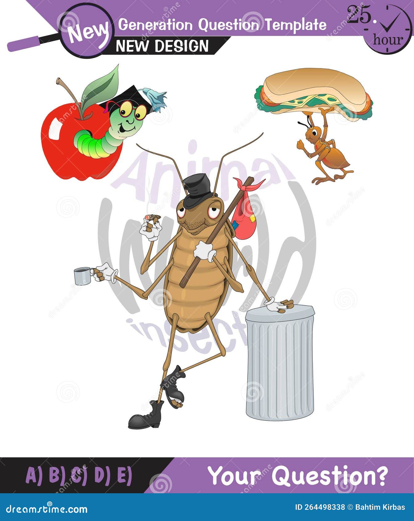 Animal World, Insects, Vector, Eps, New Generation Question Template ...