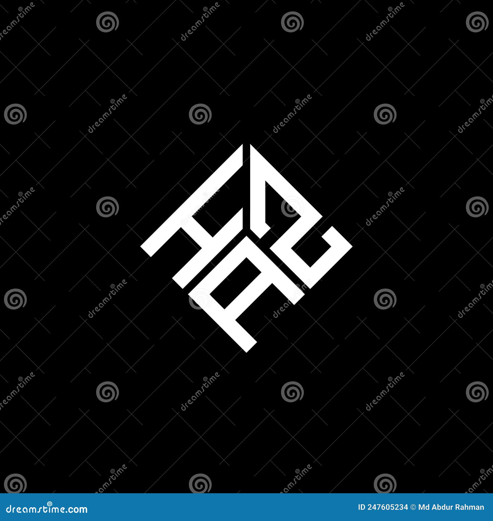 HAZ Letter Logo Design on Black Background. HAZ Creative Initials ...