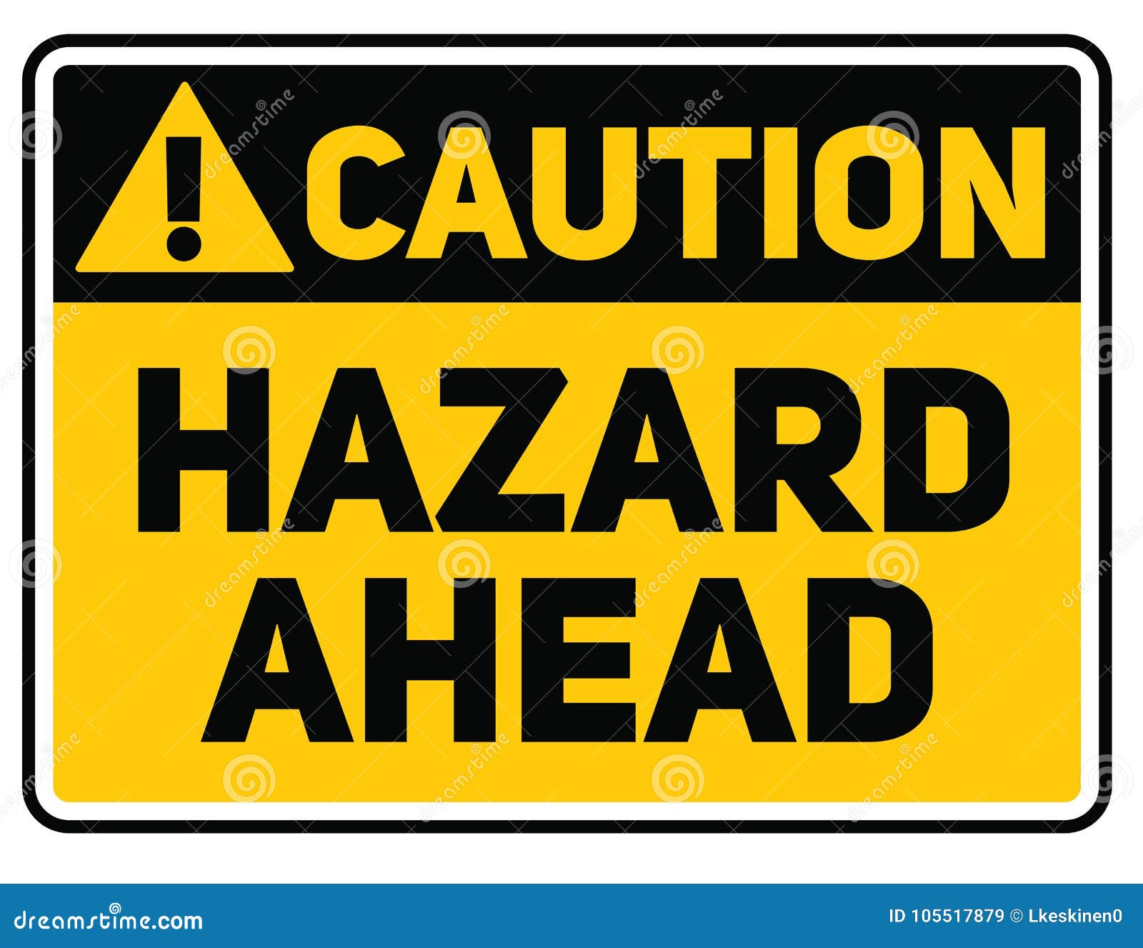 Hazard ahead sign stock vector. Illustration of risk - 105517879