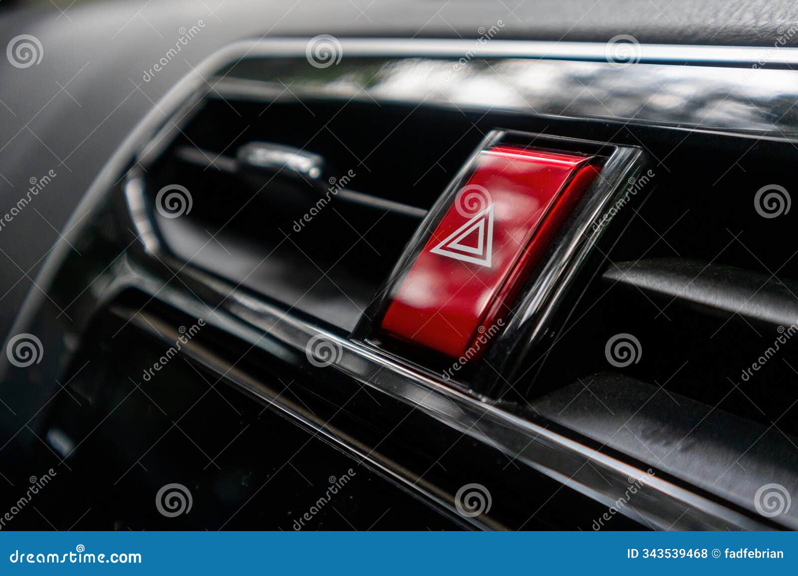 Red Hazard Button Or Emergency Warning Light Button On The Car ...
