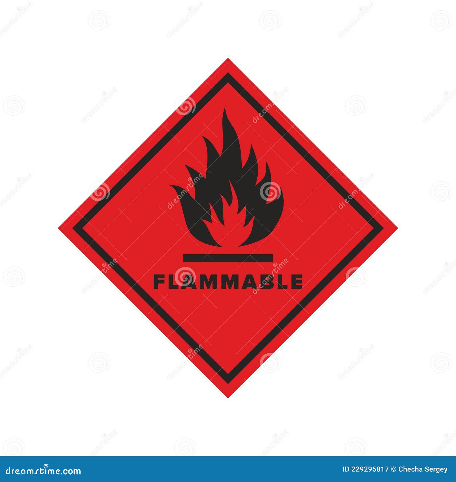 Flammable Liquid Sign. Flame Image. Stock Illustration - Illustration ...