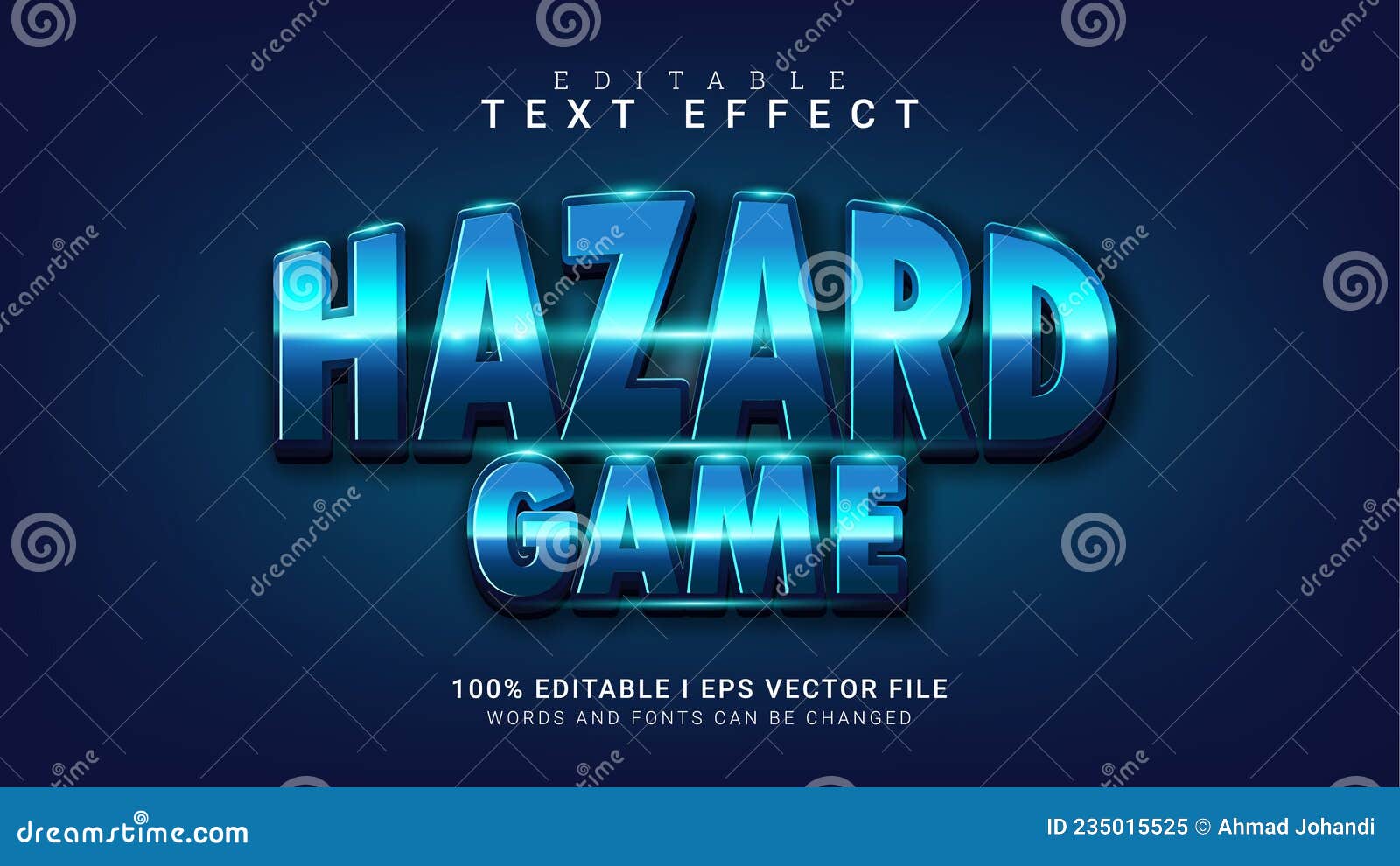Hazard Game Editable Text Effect Vector Illustration Stock Vector ...