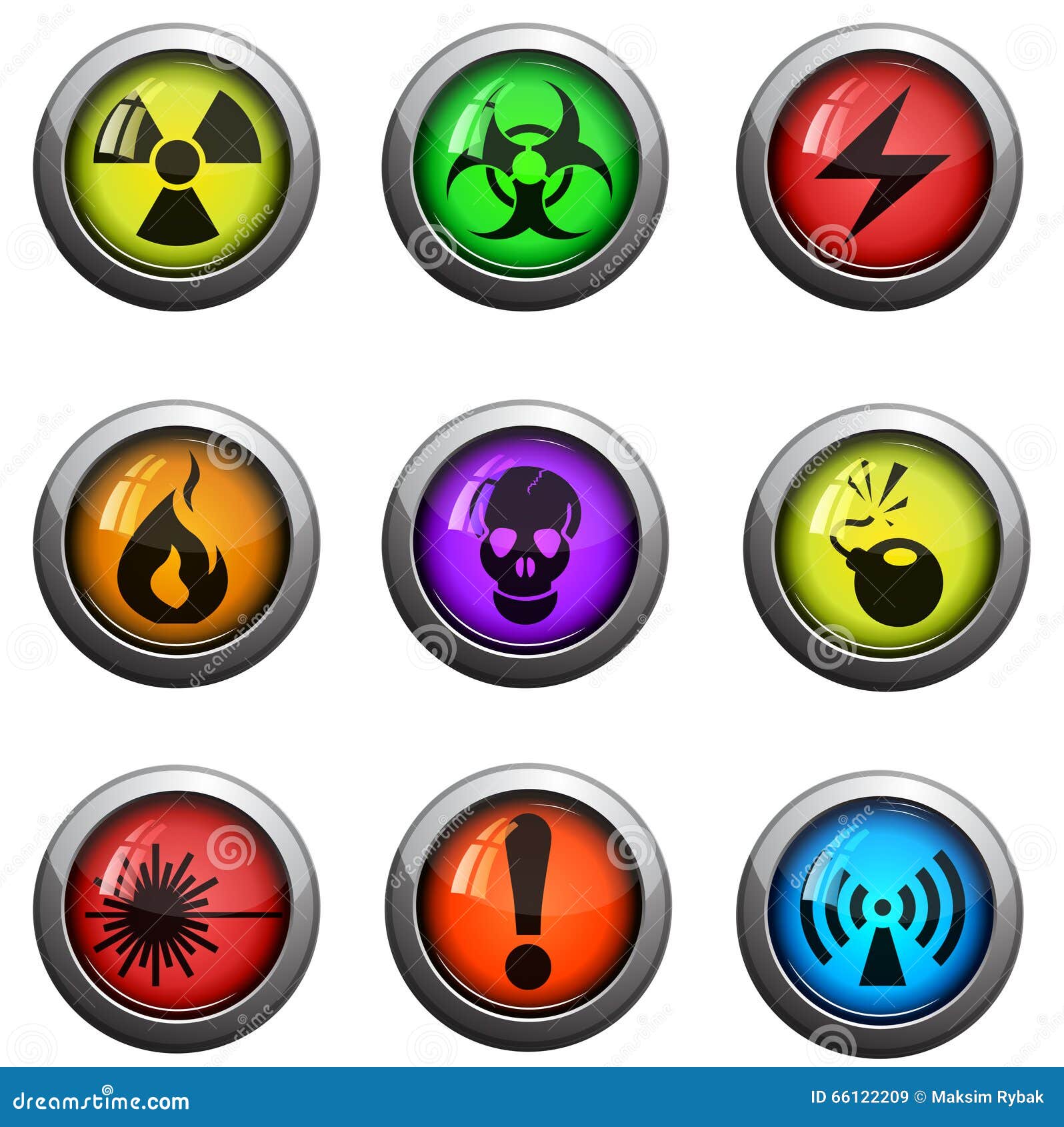 Hazard icons set stock vector. Illustration of symbol - 66122209