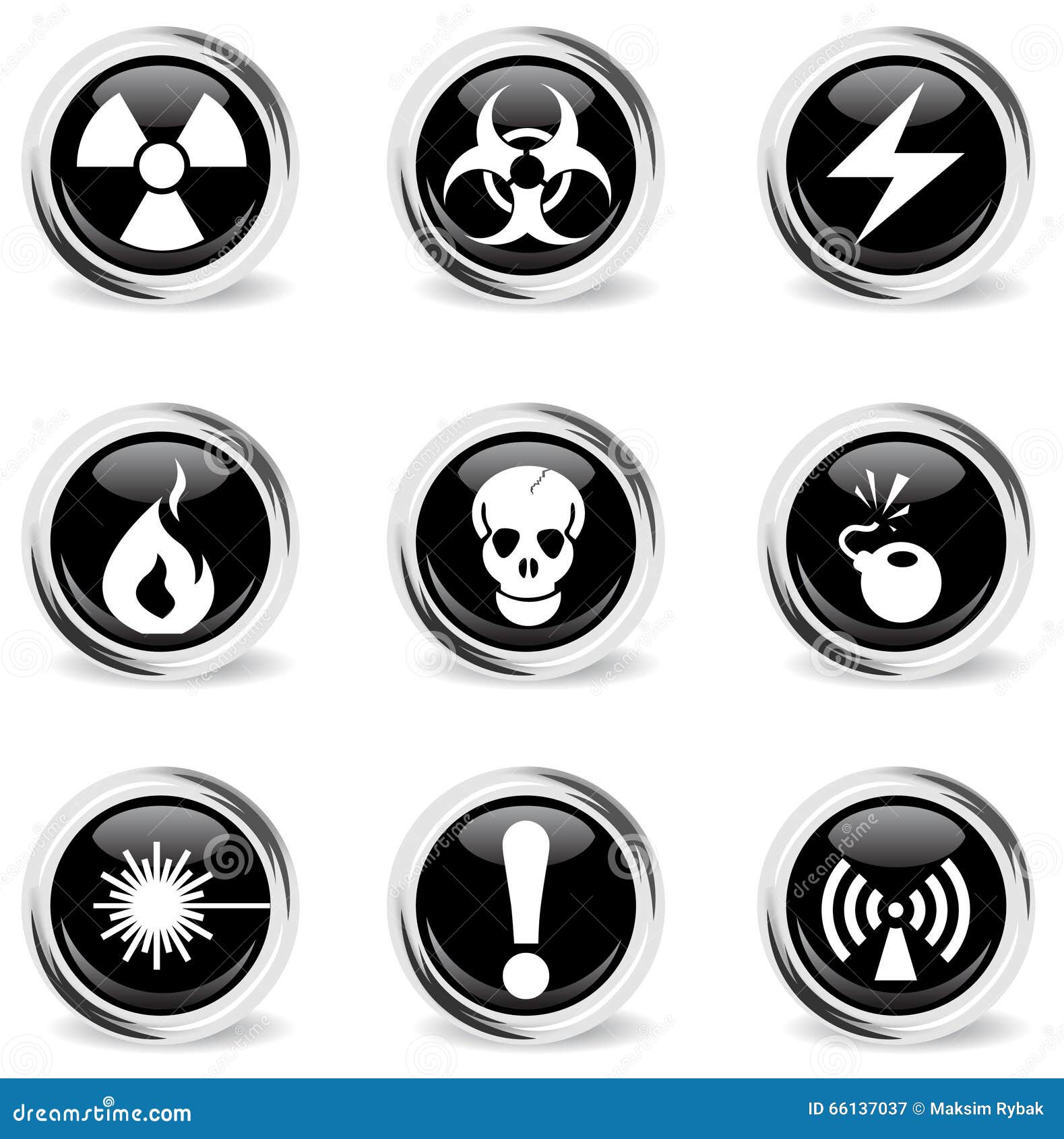 Hazard icons set stock vector. Illustration of design - 66137037