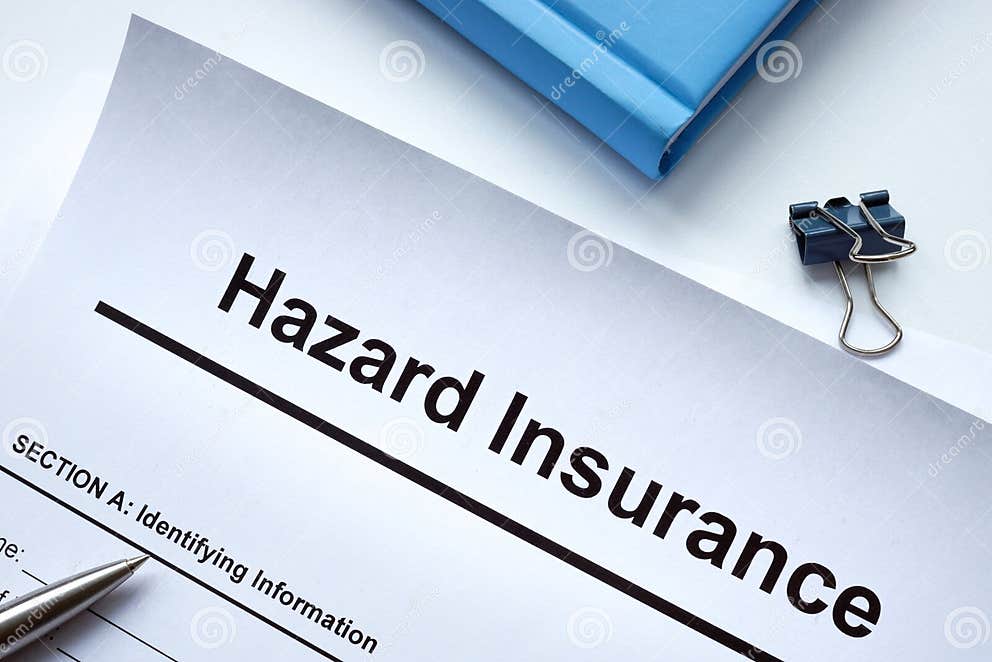 Hazard Insurance Policy Form and Pen. Stock Image - Image of equipment ...
