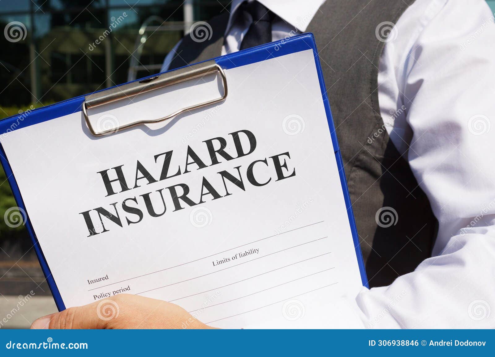 Hazard Insurance Policy is Shown Using the Text Stock Photo - Image of ...