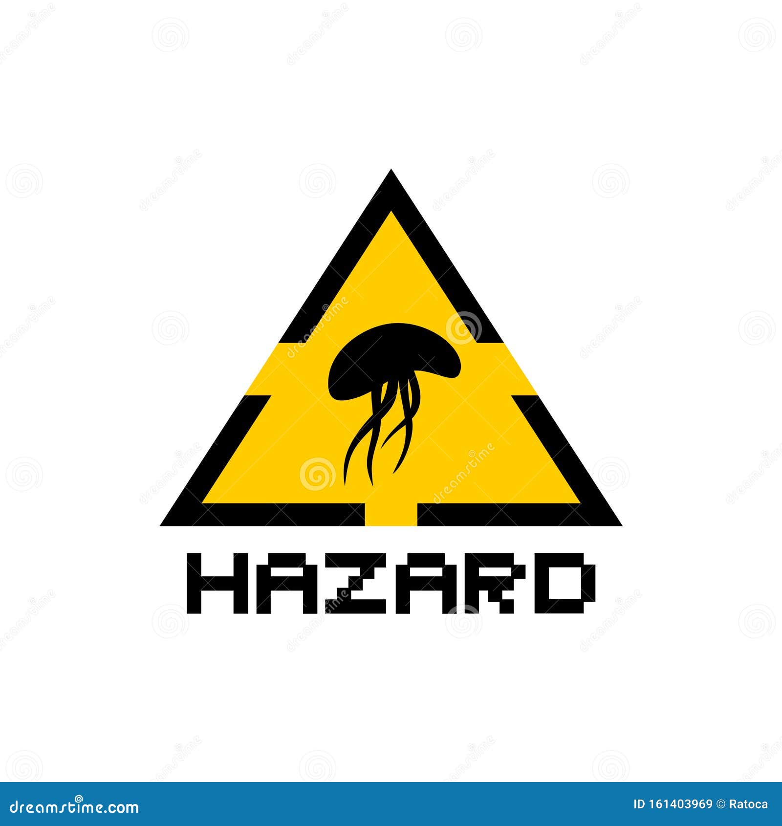 Hazard jellyfish symbol stock vector. Illustration of danger - 161403969
