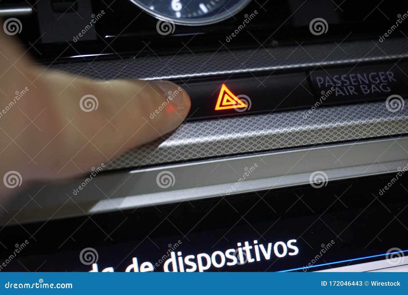 Hazard Light Symbol of a Modern Car Stock Image - Image of orange ...