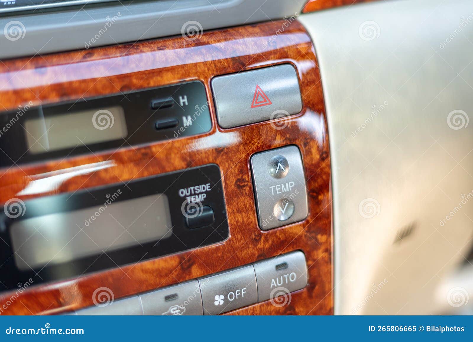 Hazard Light Triangle Button Closeup on a Car Dashboard Stock Image ...