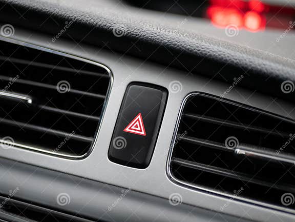 Hazard Lights Button on Panel of Auto. Concept of Hazard, Problem ...