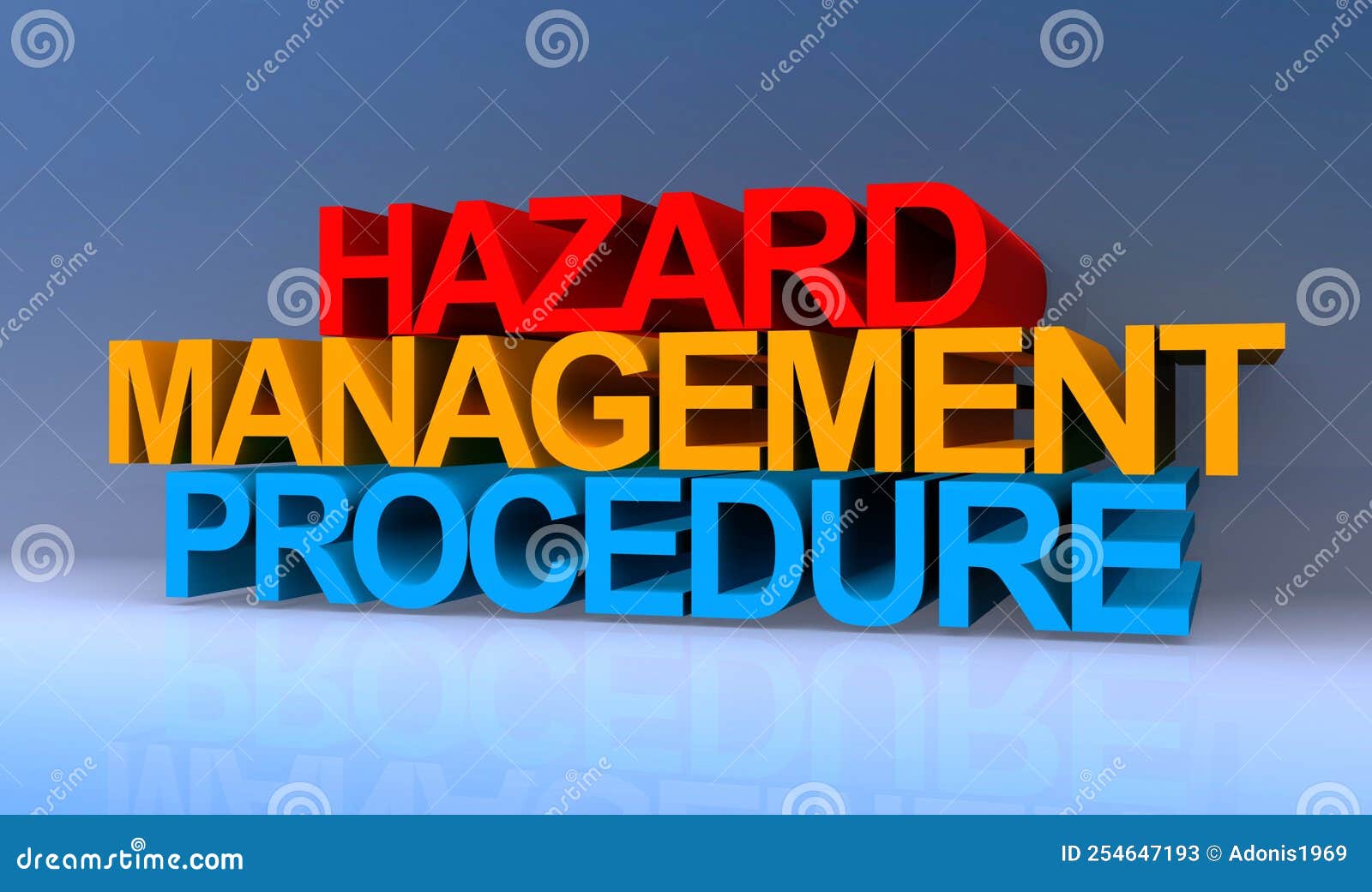 Hazard Management Procedure on Blue Stock Illustration - Illustration ...