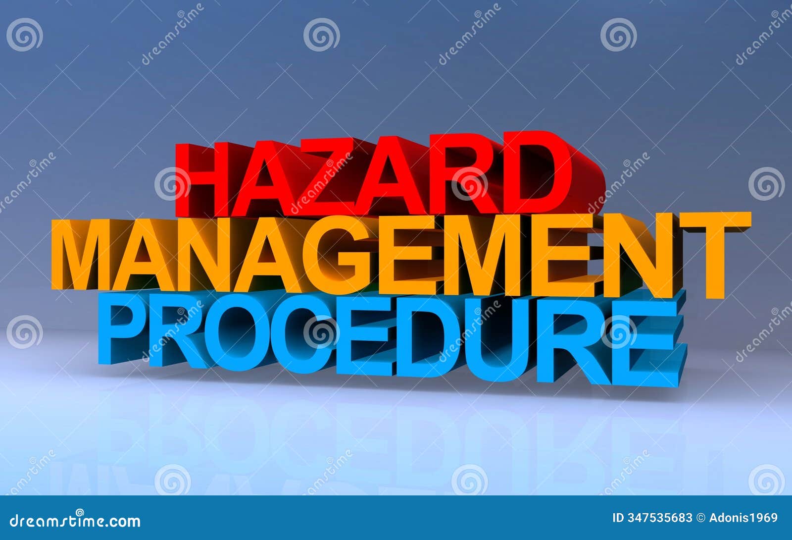 Hazard Management Procedure on Blue Stock Image - Image of review ...
