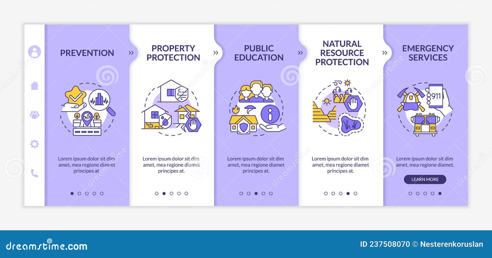 Hazard Mitigation Purple Circle Techniques Infographic Template Cartoon Vector | CartoonDealer ...