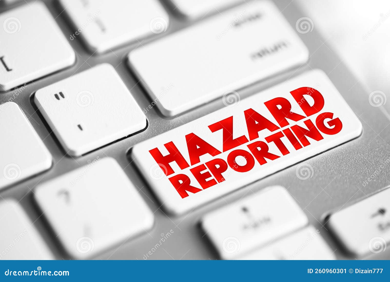 Hazard Reporting Text Button on Keyboard, Concept Background Stock ...