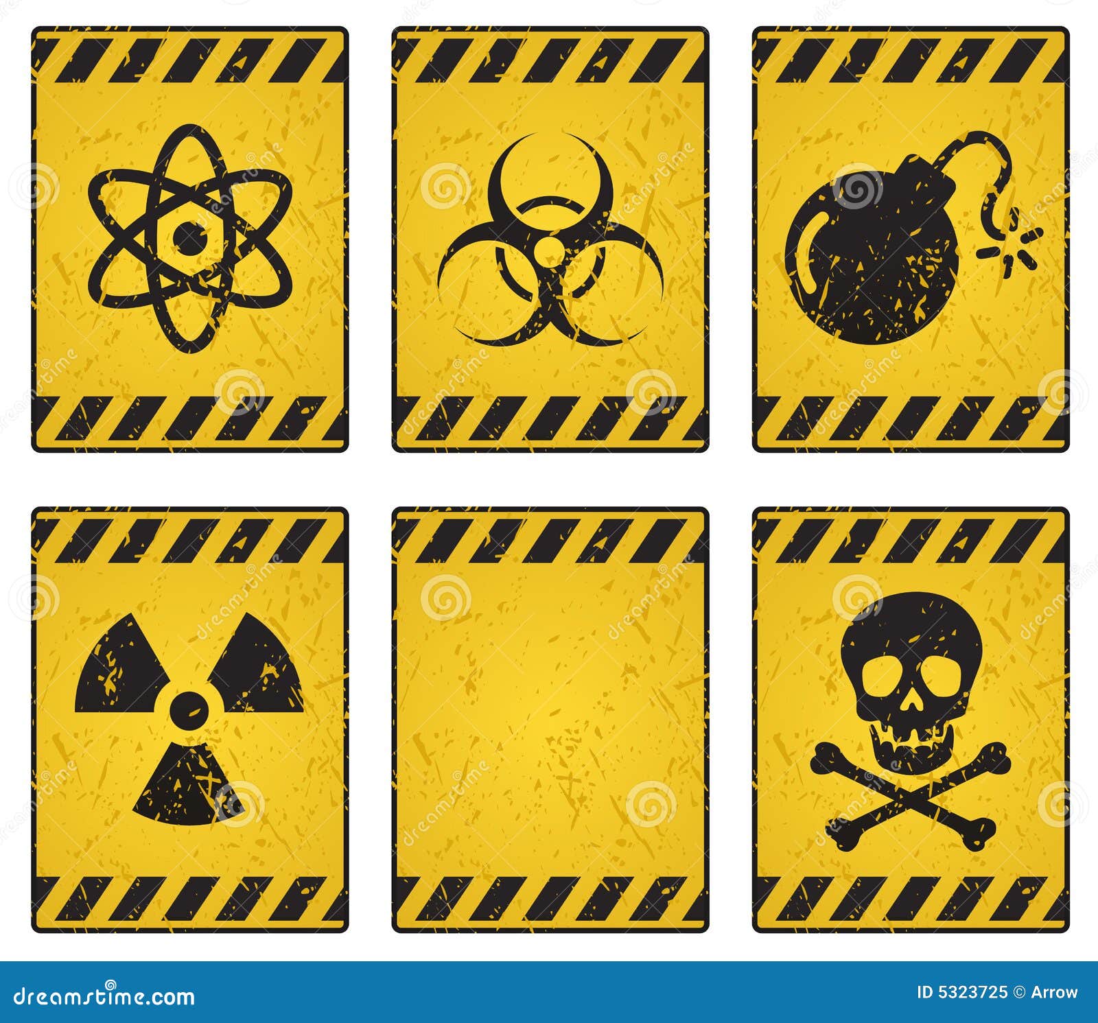 Old Hazard Sign On Wall Vector Illustration | CartoonDealer.com #3165522