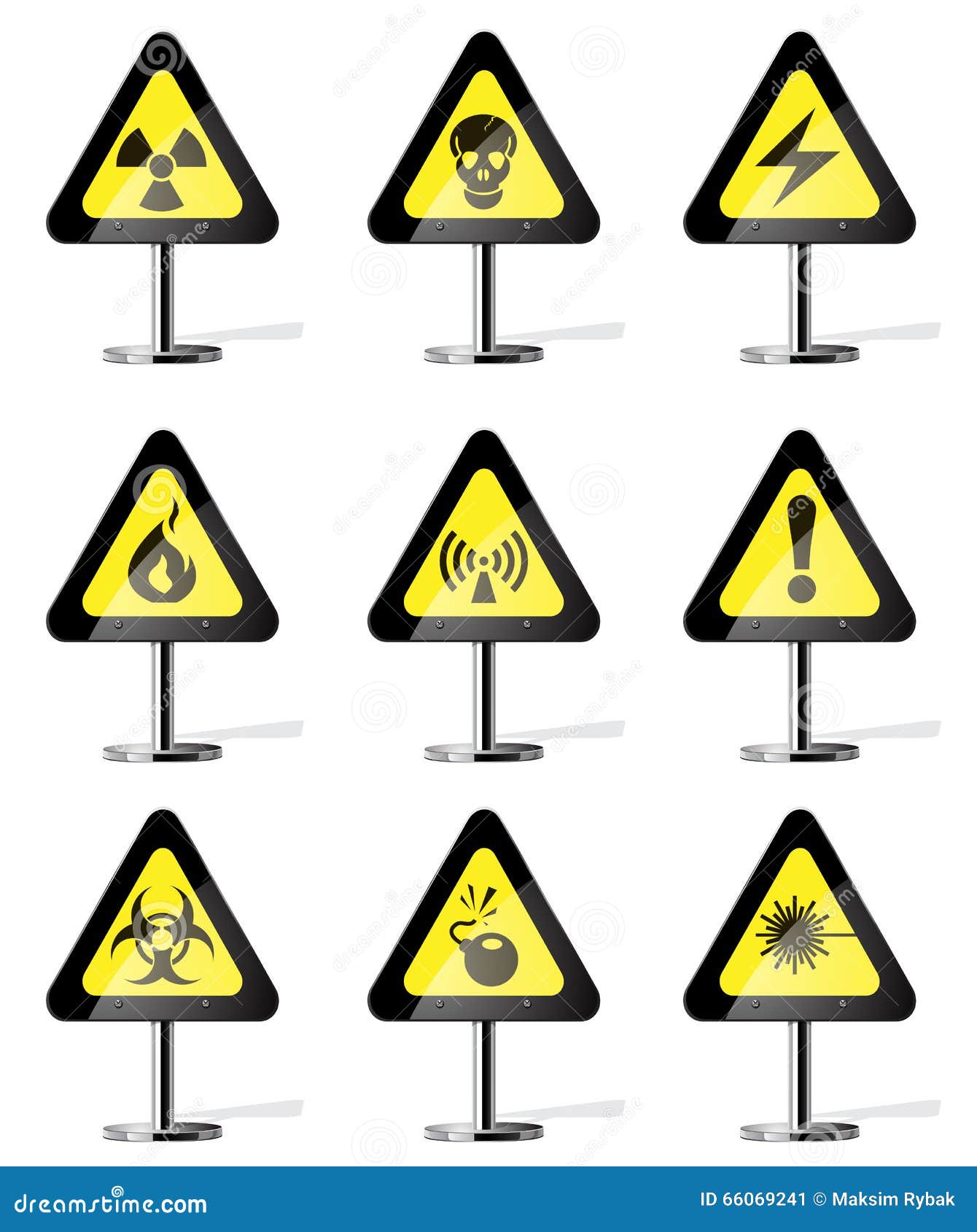 Hazard Sign Icons stock vector. Illustration of laser - 66069241