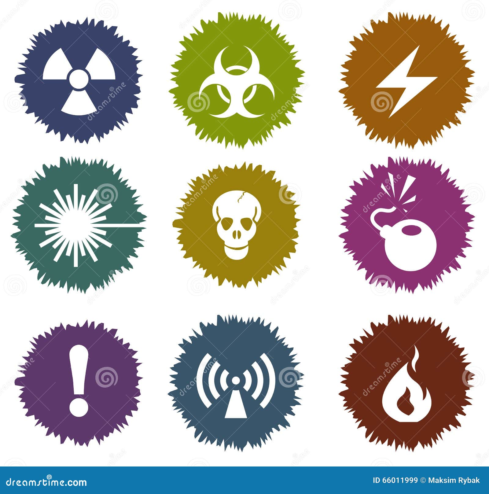 Hazard sign Icons stock vector. Illustration of vector - 66011999