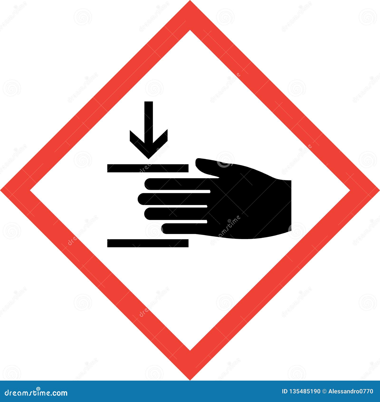 Hazard Sign with Press Machine Stock Illustration - Illustration of ...