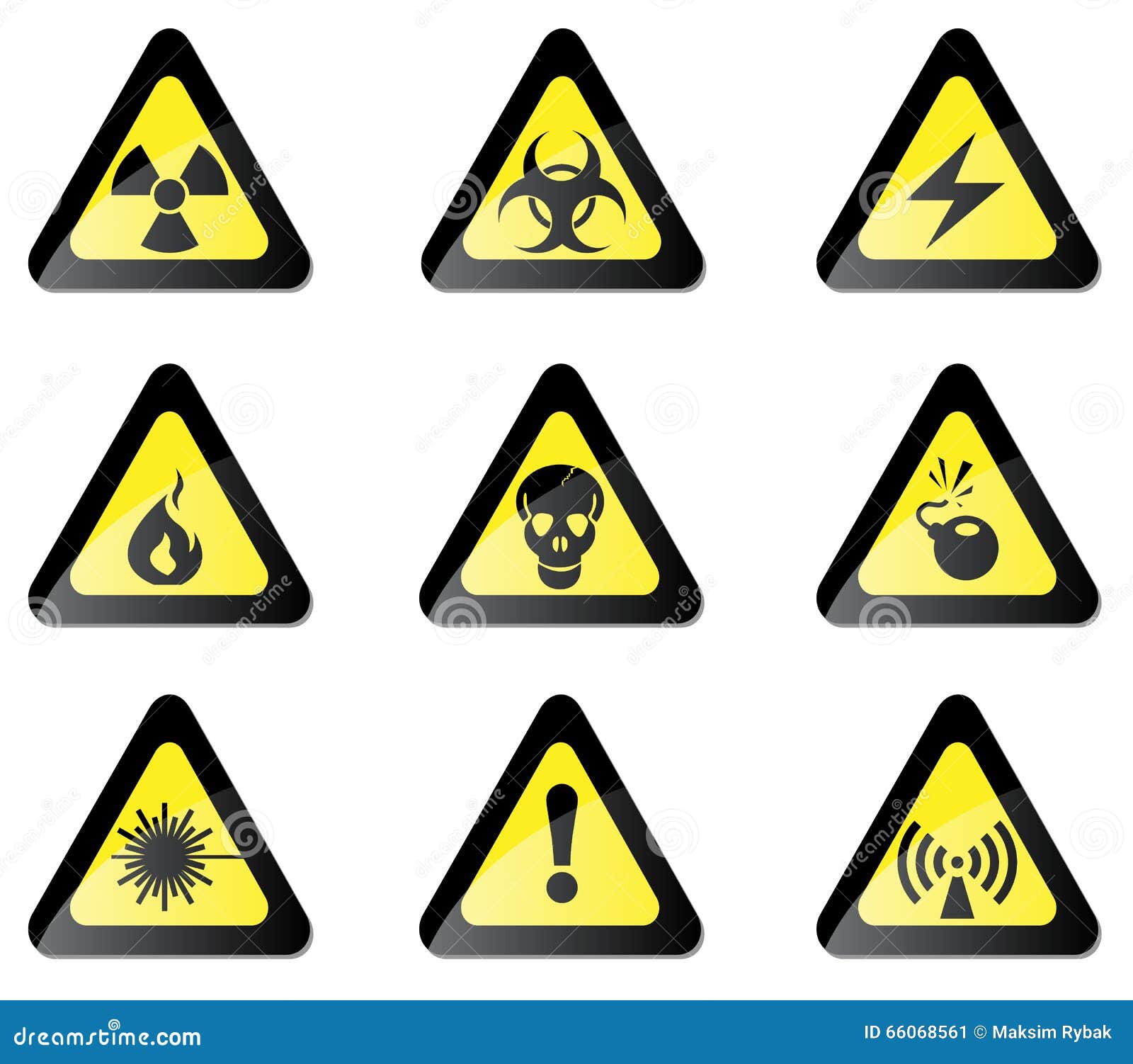 Hazard Sign stock vector. Illustration of yellow, danger - 66068561