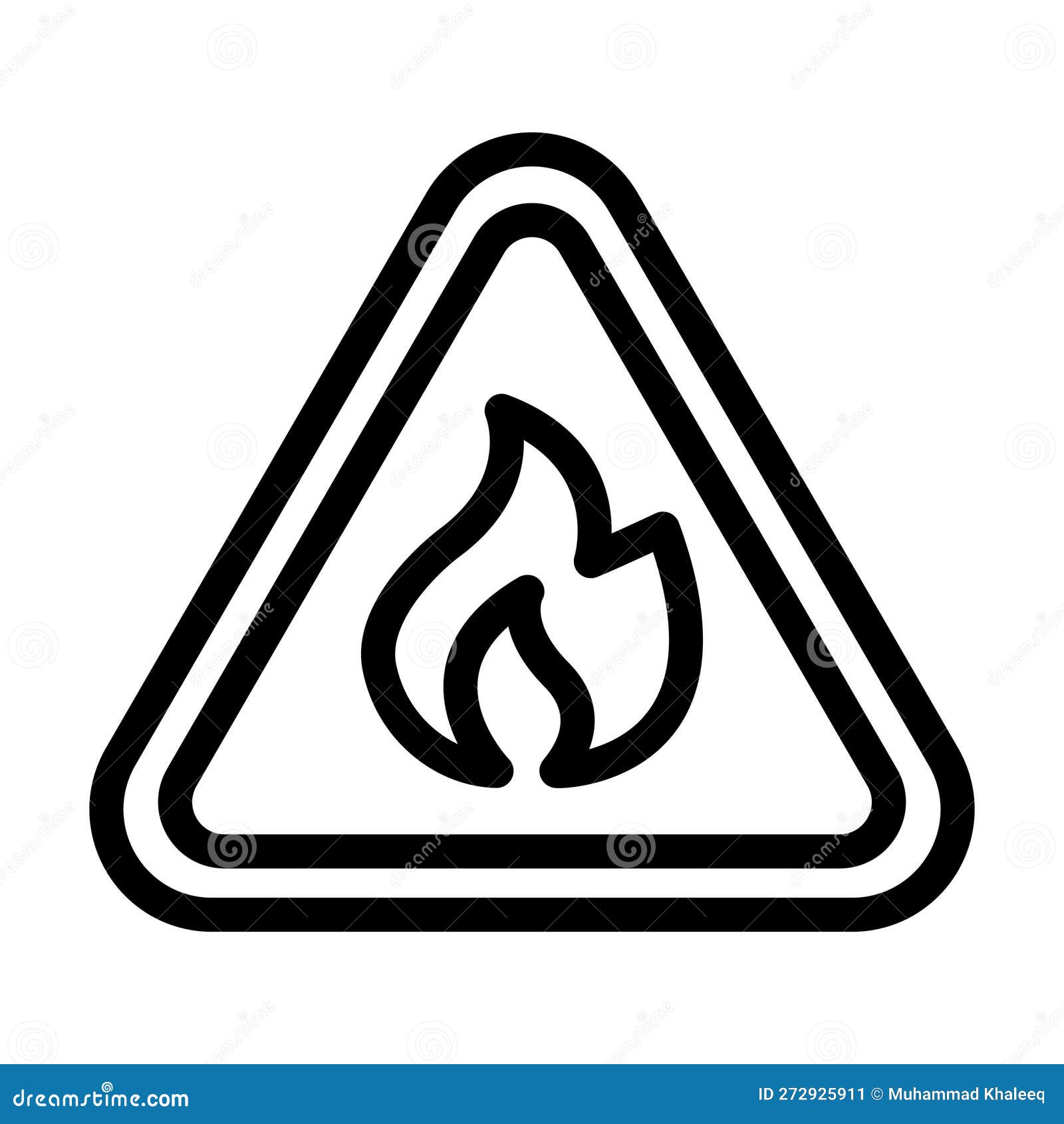 Hazard Sign Vector Thick Line Icon for Personal and Commercial Use ...