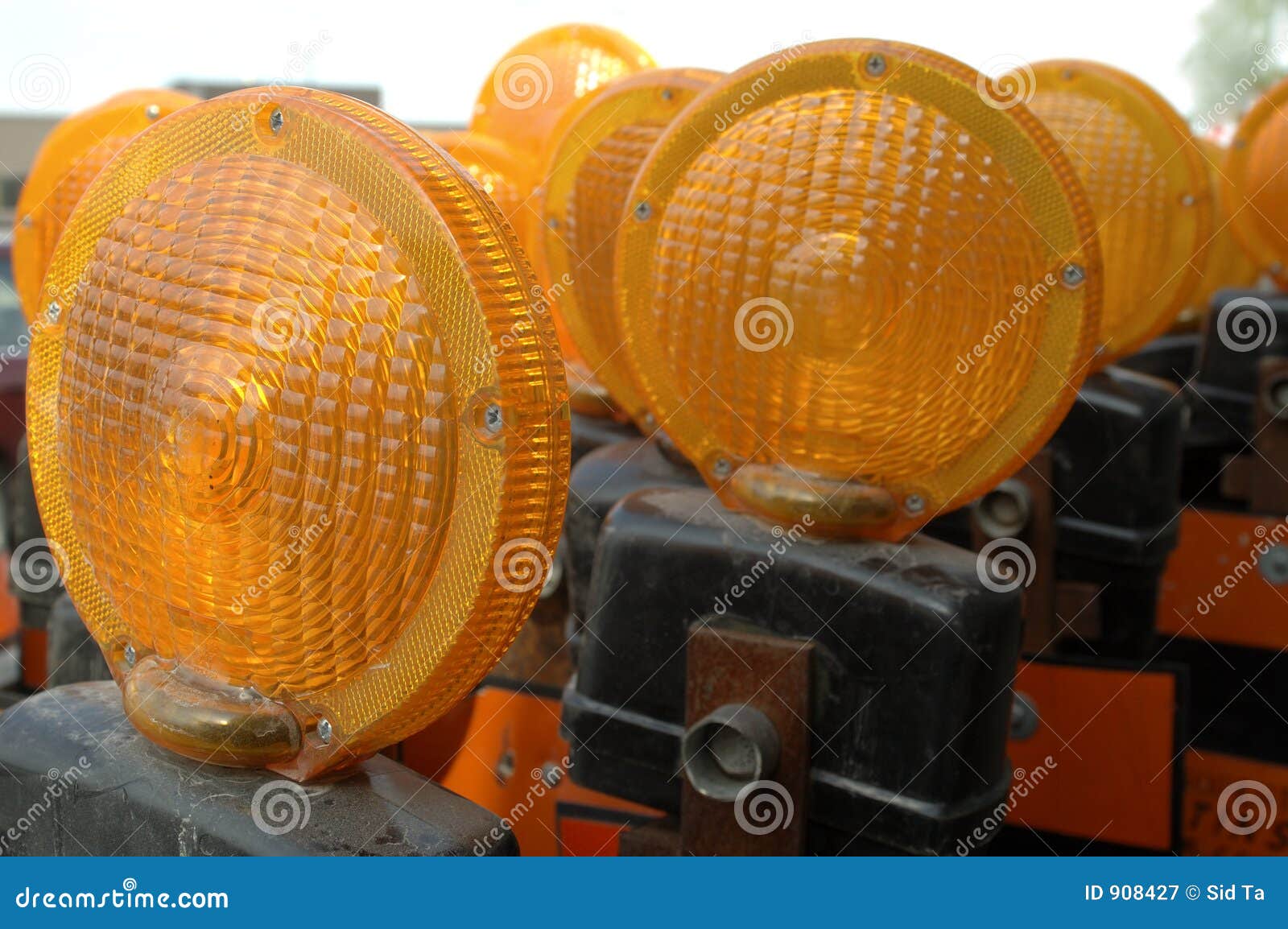 Hazard signal lights stock image. Image of highway, orange - 908427