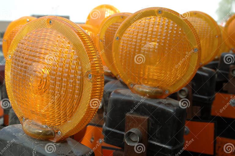 Hazard signal lights stock image. Image of highway, orange - 908427