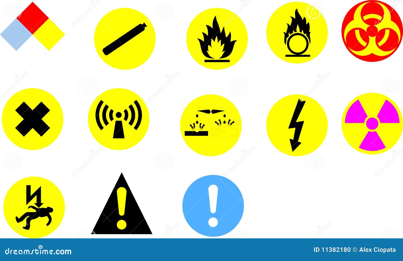 Hazard signs stock vector. Illustration of stop, radiation - 11382180