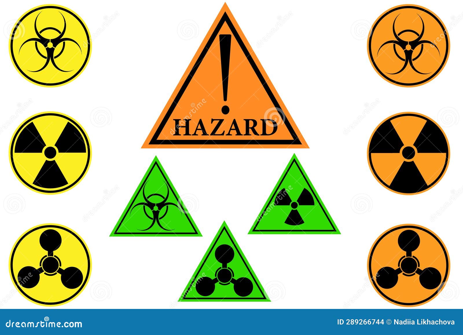 Hazard. Different Vector Danger Signs Stock Vector - Illustration of ...