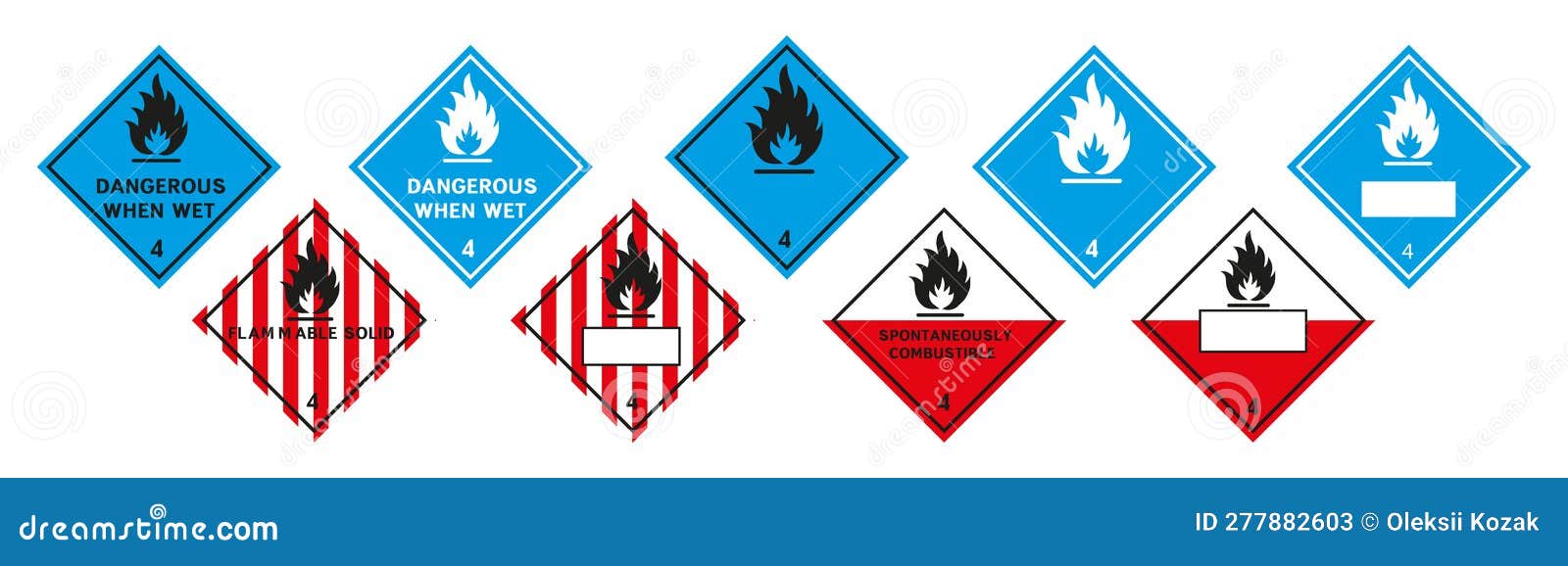 ADR Pictogram For Combustible Solids When In Contact With Water Stock ...