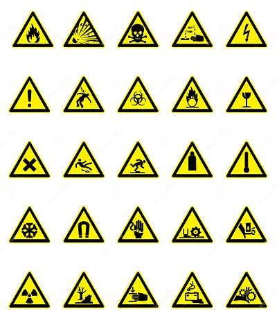 Hazard signs set stock vector. Illustration of laser - 13242890