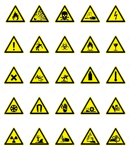 Hazard signs set stock vector. Illustration of laser - 13242890