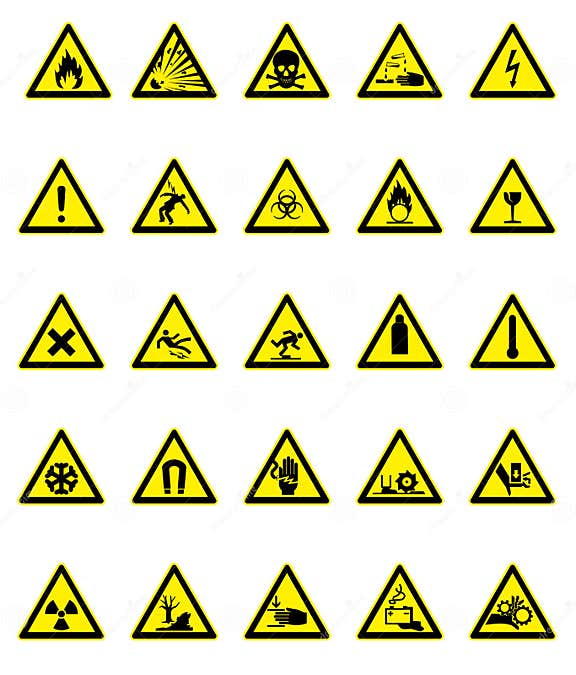Hazard signs set stock vector. Illustration of laser - 13242890