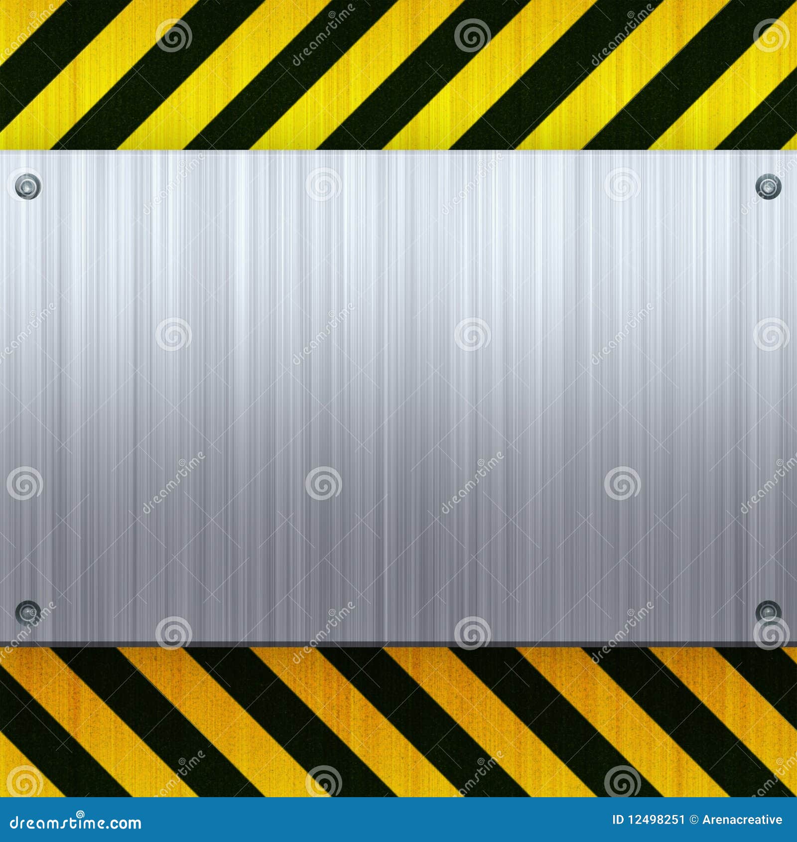 Hazard Stripes Brushed Metal Stock Illustration - Illustration of ...