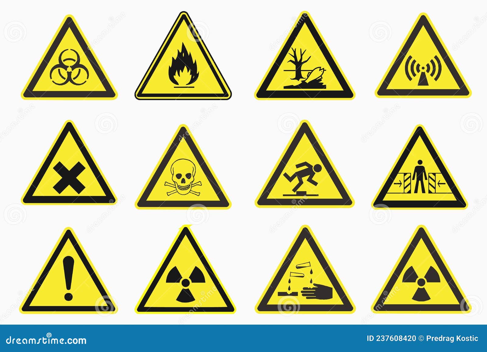 Hazard Symbols Yellow S Sign Stock Illustration - Illustration of black ...