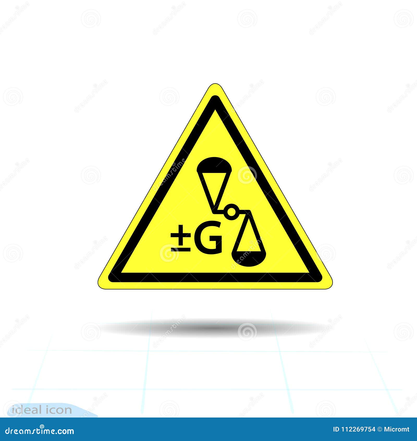 Hazard Warning Anti Gravity, Change Gravity Sign. Vector Illustration ...