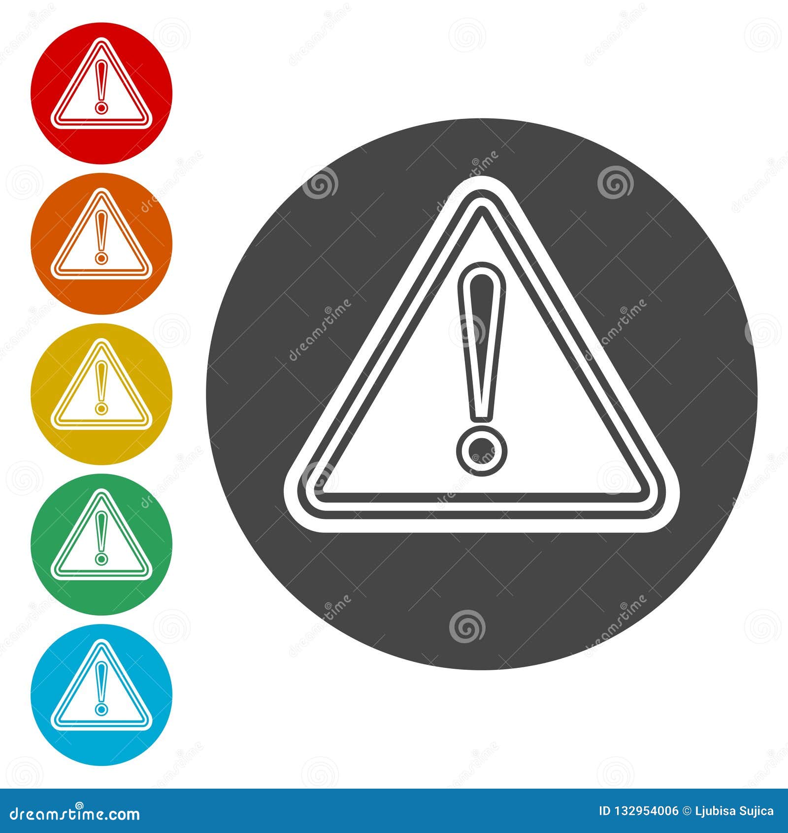 Hazard Warning Attention Sign Set Stock Vector - Illustration of ...