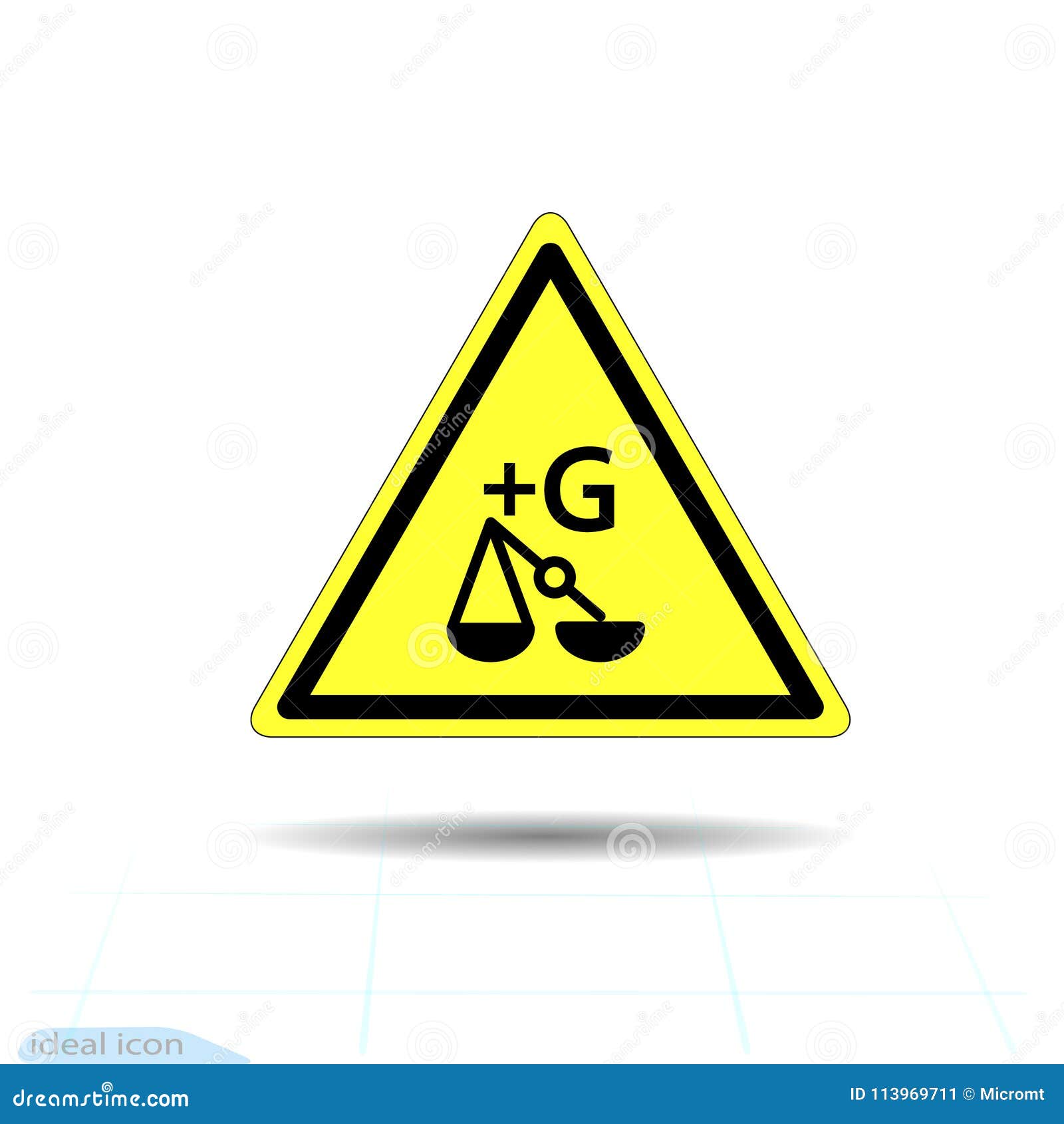 Hazard Warning Increasing the Force of Gravity, Enhance Gravity Sign ...