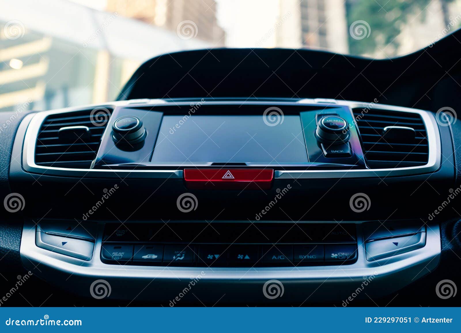 Hazard Warning Light Switch on Modern Car Dashboard Stock Image - Image ...