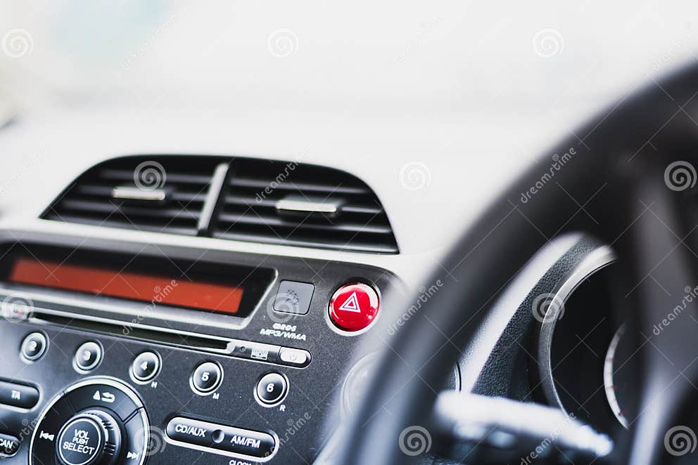 Hazard Warning Lights Button on a Car Dashboard Stock Image - Image of ...