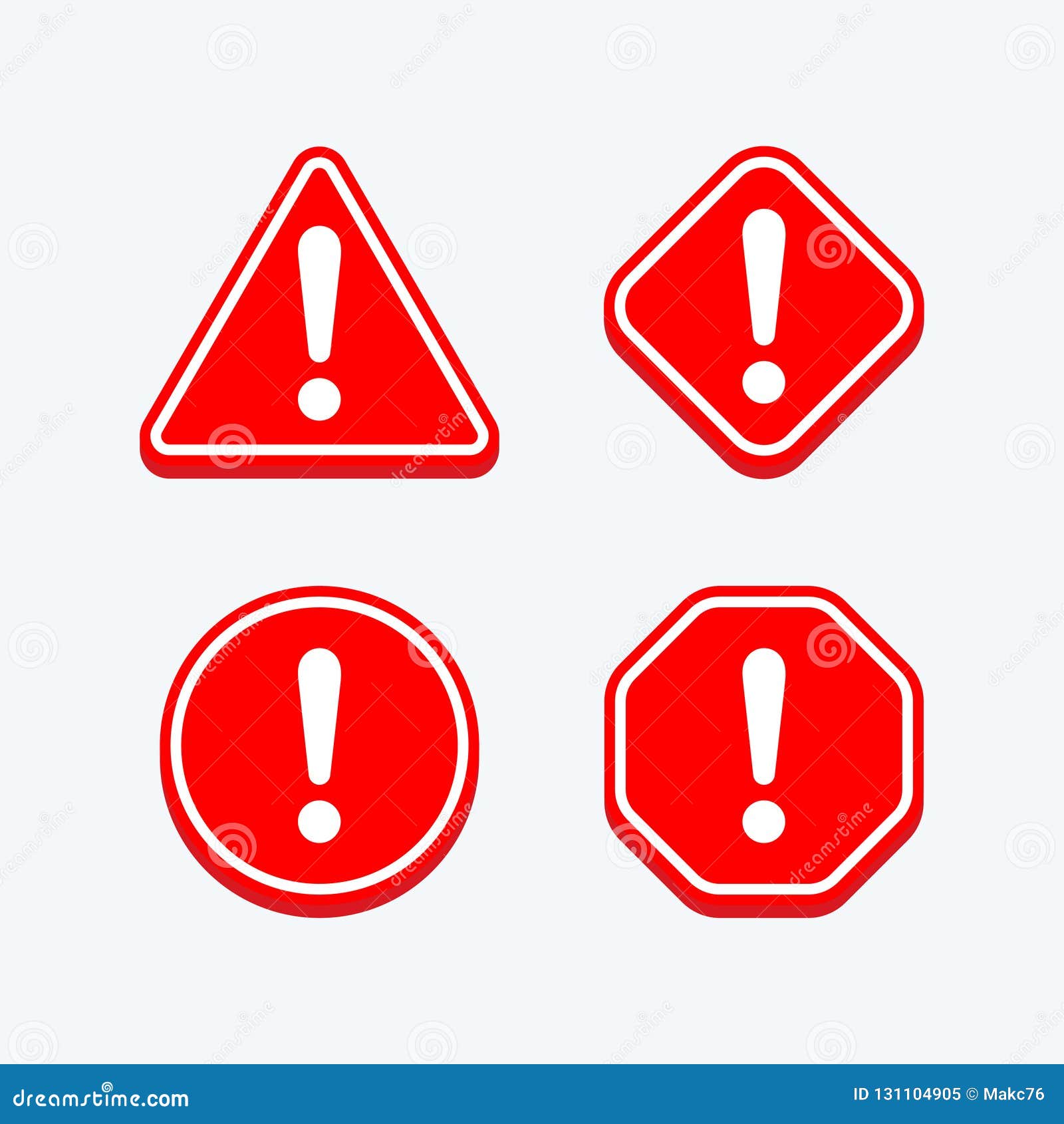 Hazard Warning Sign with Exclamation Mark Symbol Stock Vector ...