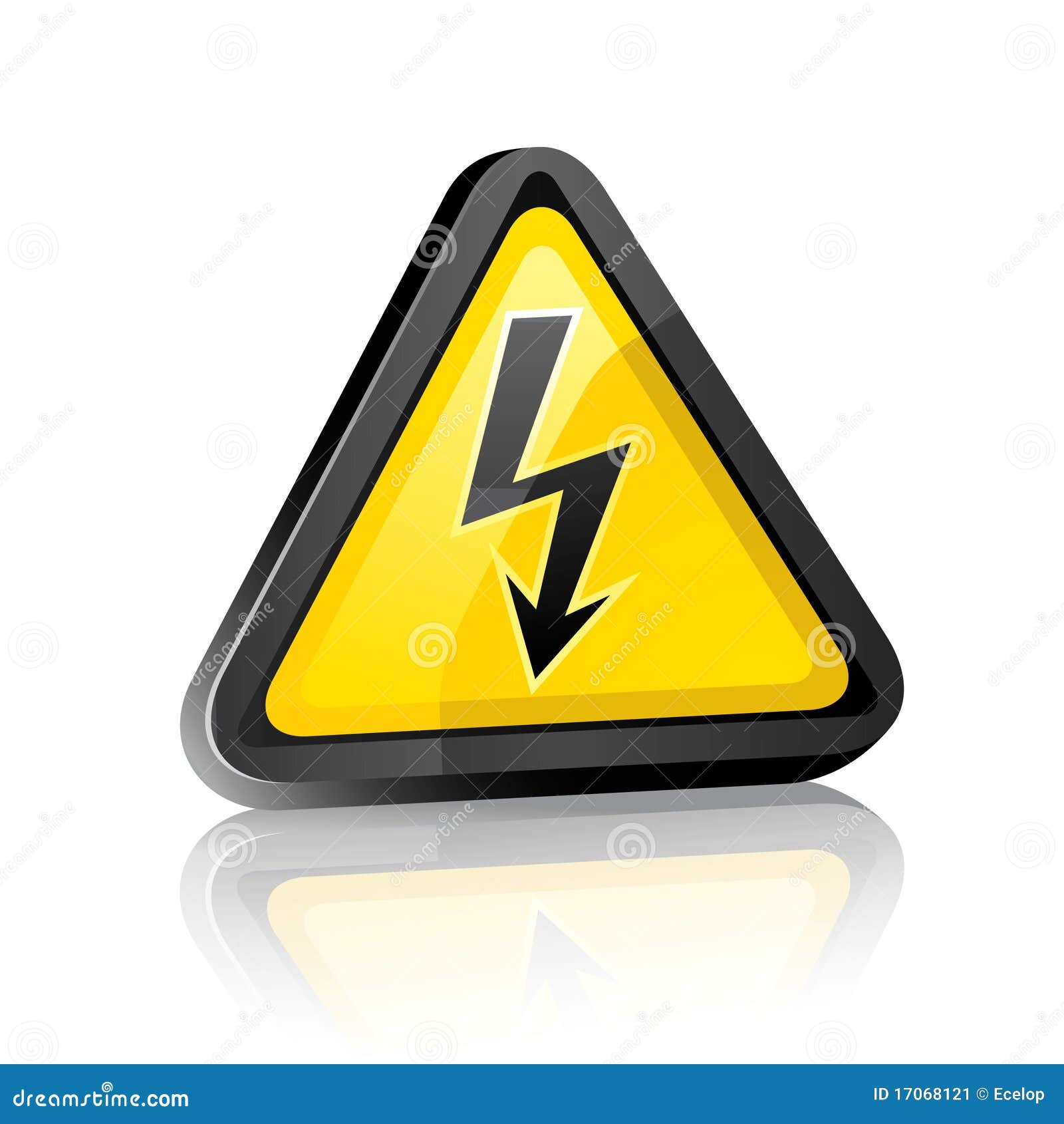Hazard Warning Sign with High Voltage Symbol Stock Vector ...
