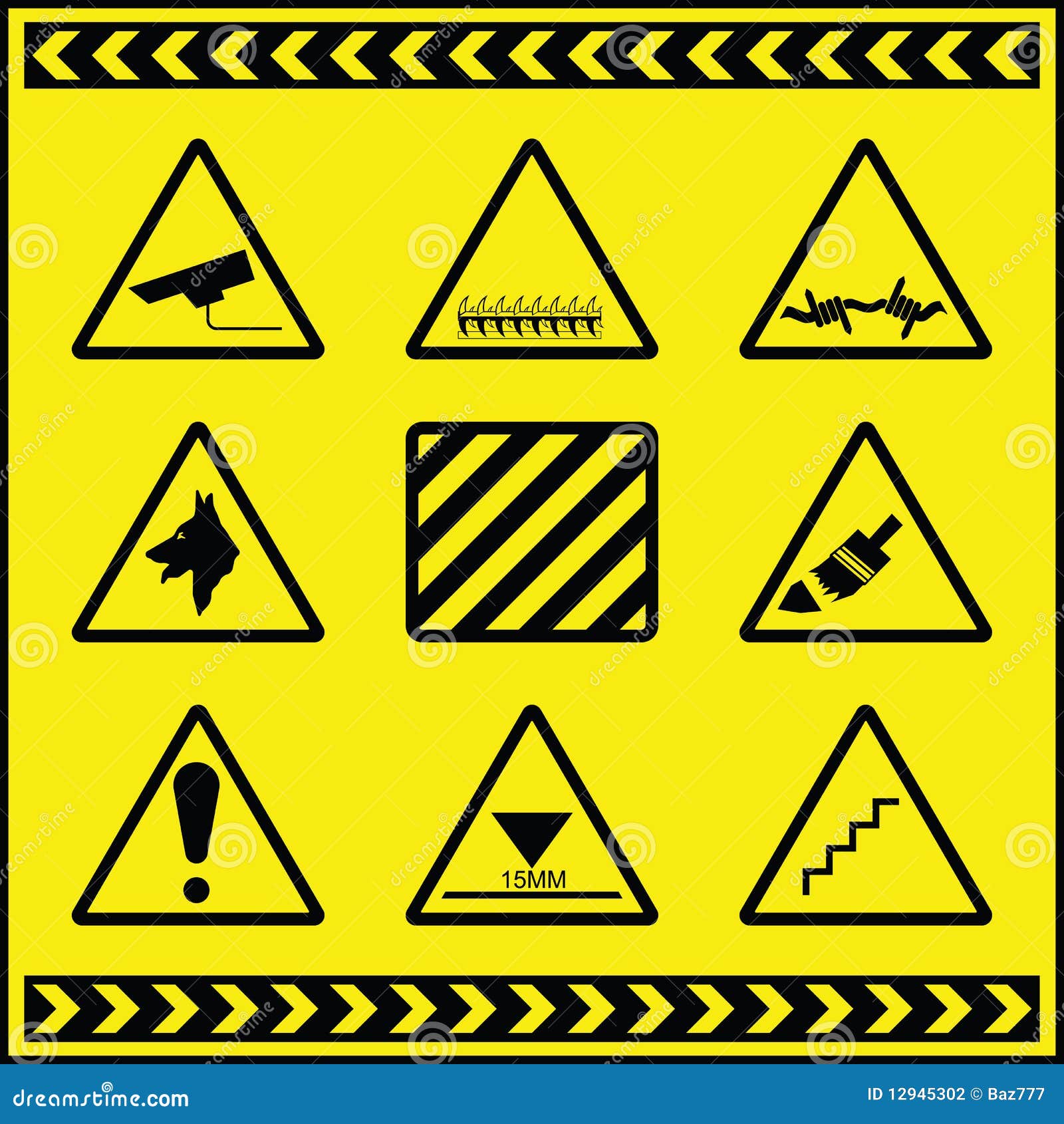 Hazard Warning Signs 2 stock vector. Illustration of steps - 12945302