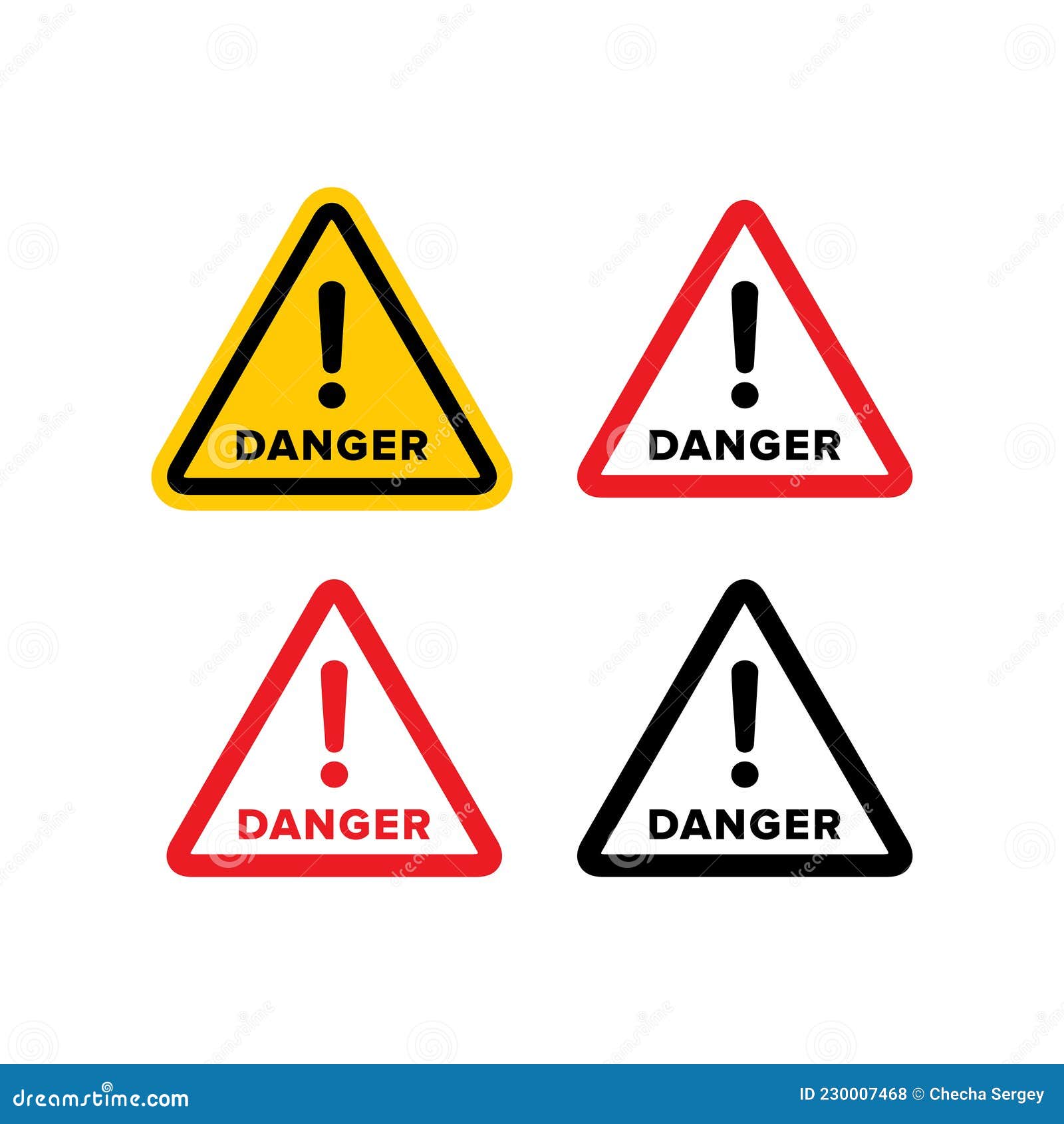 Hazard Warning Symbol. Danger Sign Isolated, Attention Icon. Stock ...