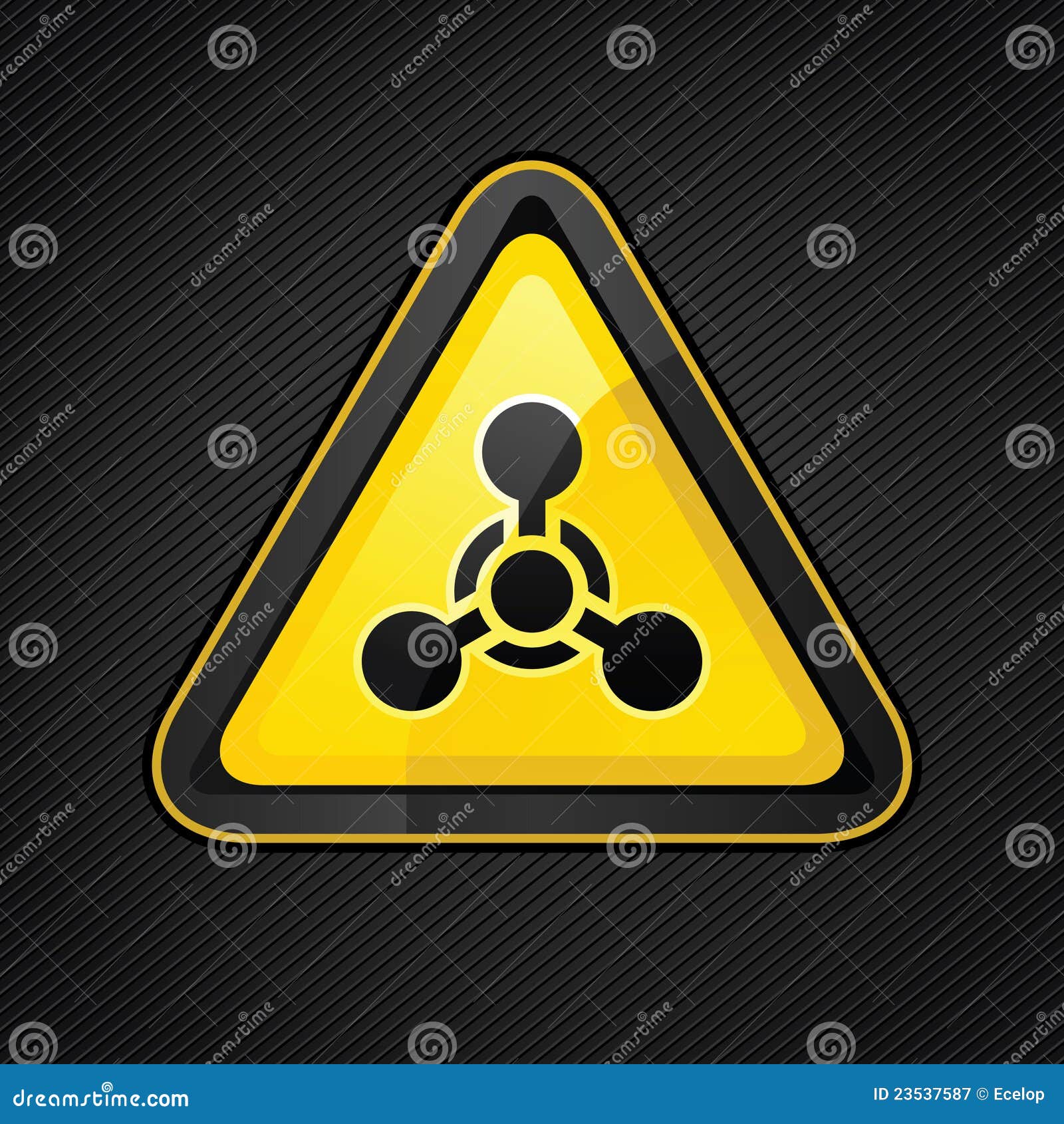 Hazard Warning Triangle Chemical Weapon Sign Cartoon Vector ...