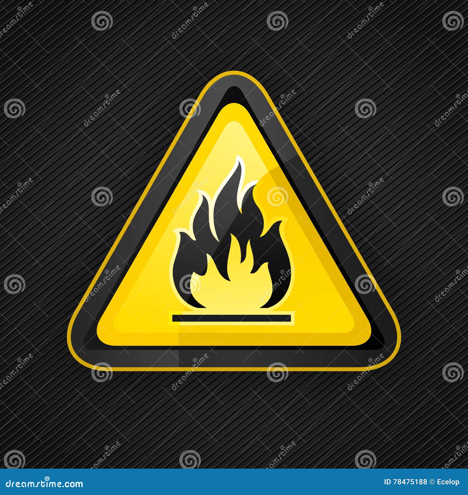 Hazard Warning Triangle Highly Flammable Warning Sign Stock Vector ...