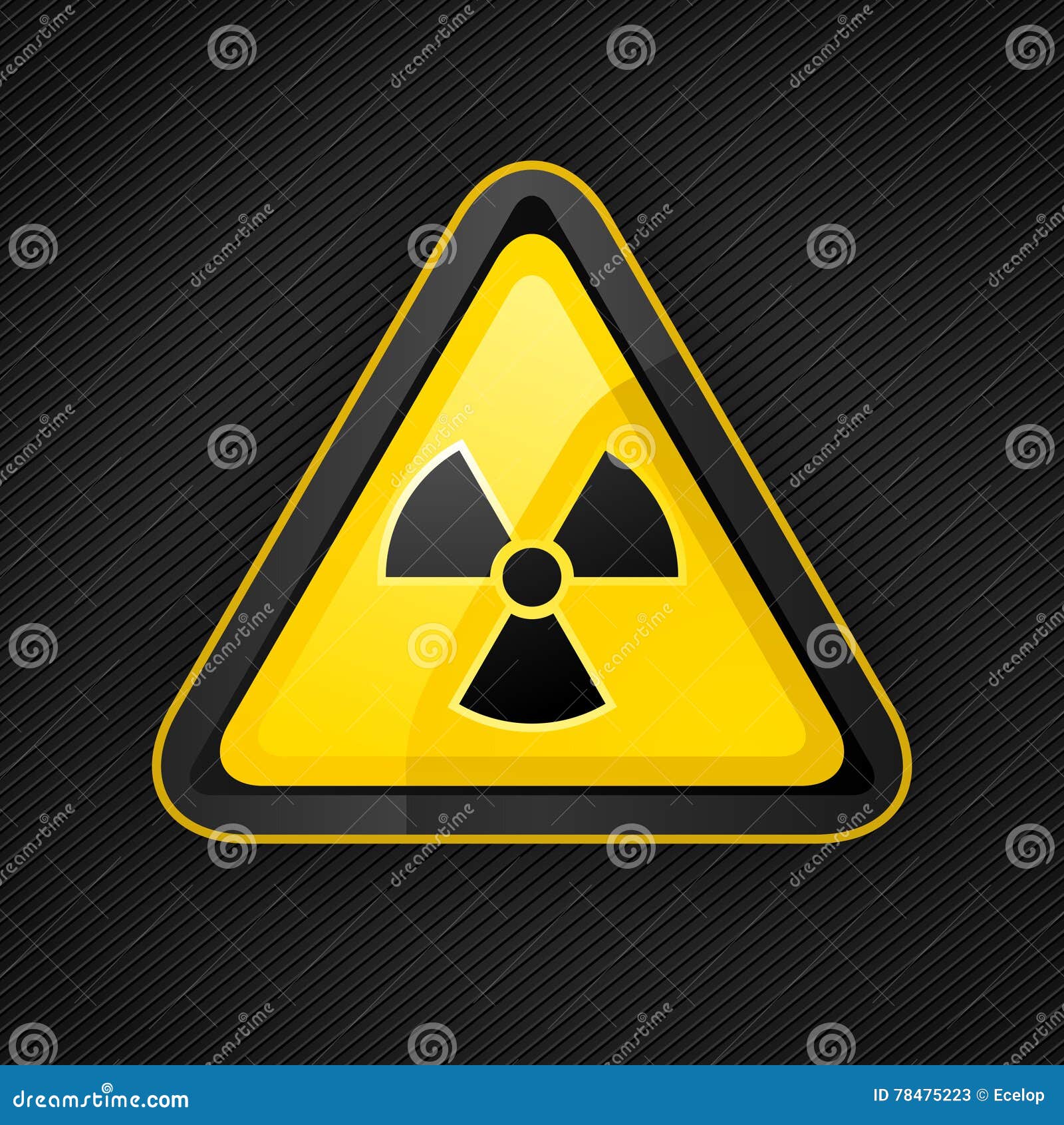 Hazard Warning Triangle Radioactive Sign on a Metal Surface Stock ...