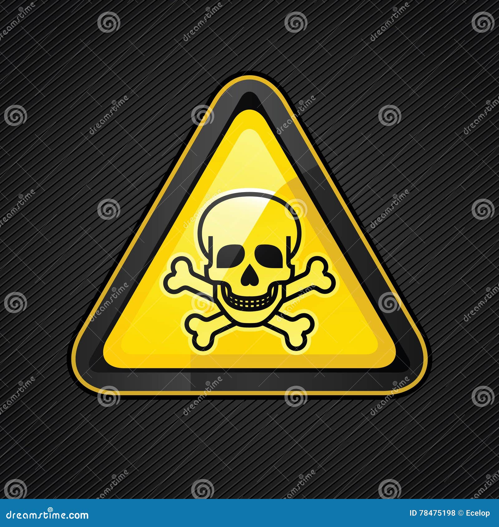 Hazard Warning Triangle Toxic Sign Stock Vector - Illustration of ...