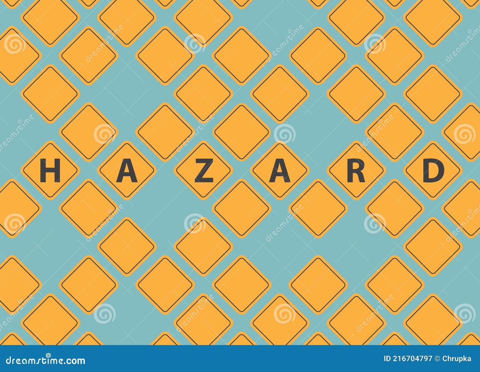 Hazard word banner stock vector. Illustration of orange - 216704797
