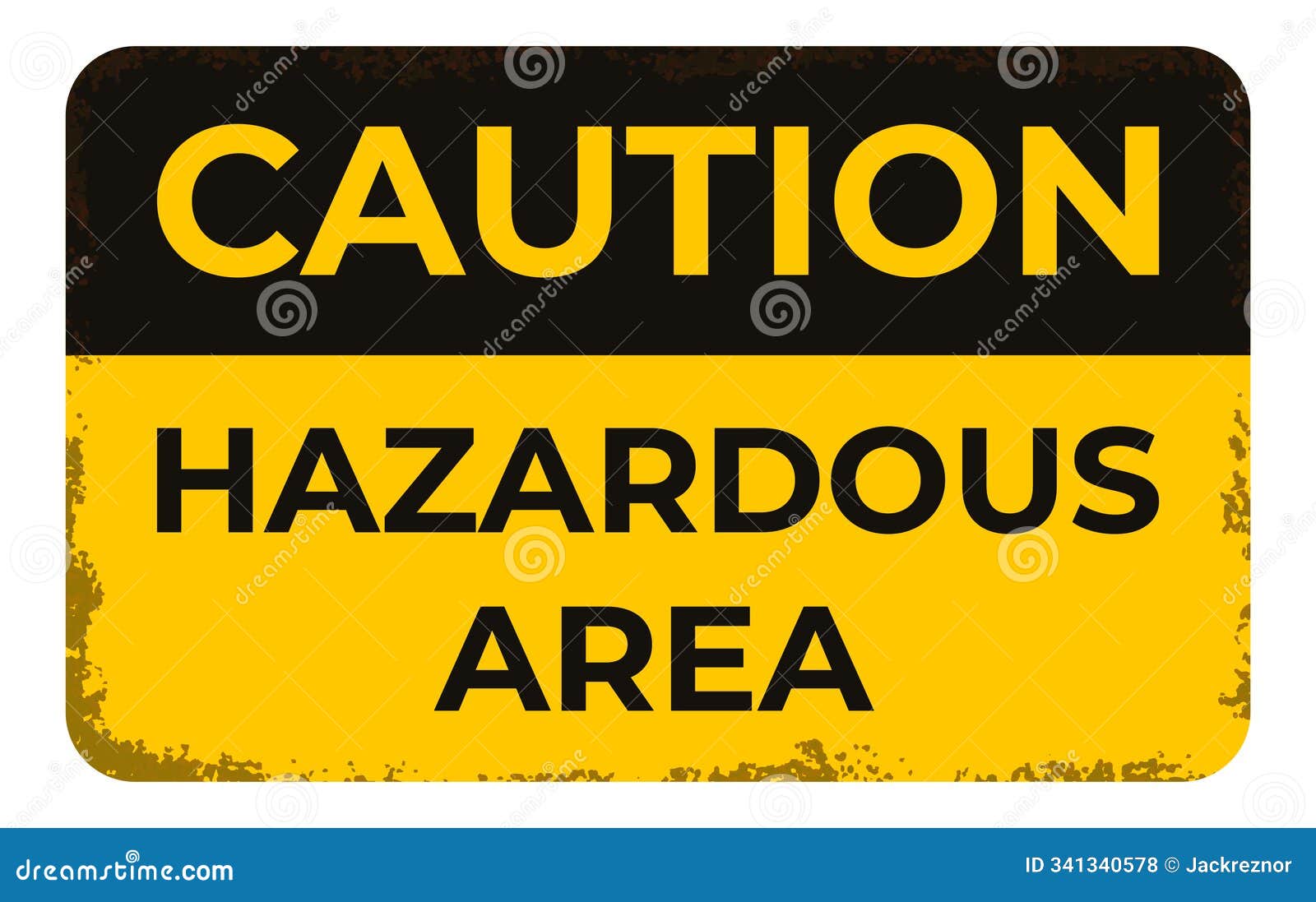 Hazardous Area Vector Rusted Warning Sign | CartoonDealer.com #341340578