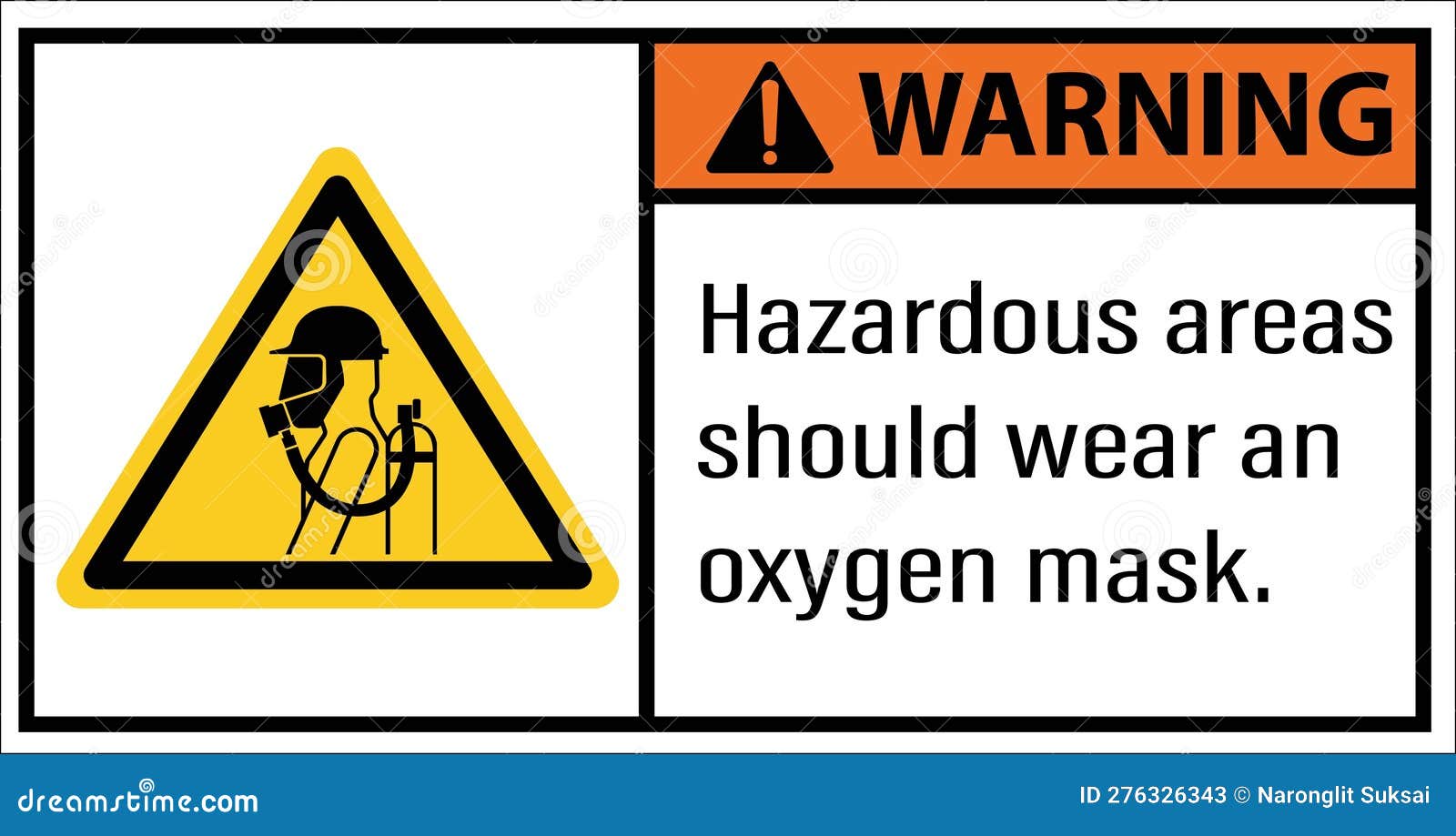 Hazardous Areas Should Wear an Oxygen Mask. Label Warning Stock Vector ...